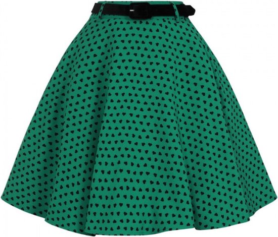 Paradisum Hearts Skirt Green Dames Rokken - Dames Rokjes | bol.com