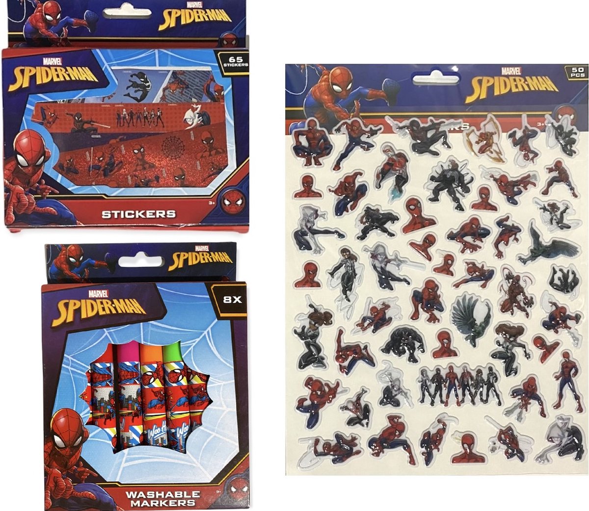 Spiderman - Stiften - Stickers - 3D - Stickers - Spider-man - Set ...