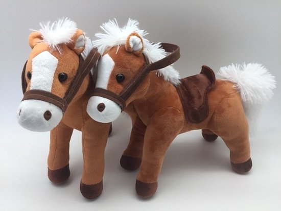 Paard Knuffel - Pluche - Kinderknuffel - Paard - Bruin - Wit - 30 CM | bol
