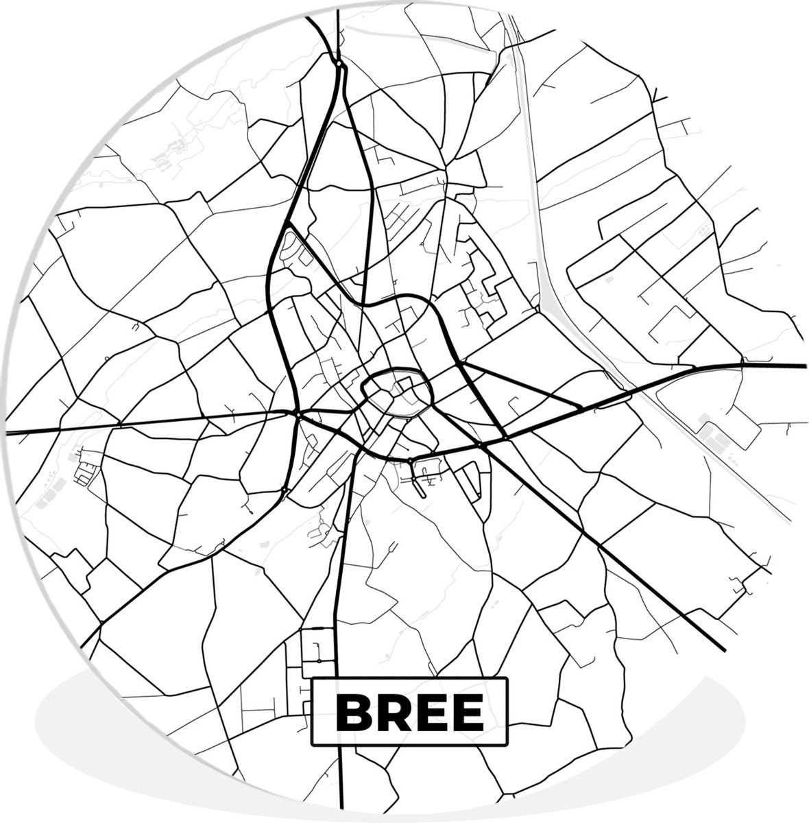 Wall Circle - Wall Circle Indoor - Zwart Wit - België - Map - City Map ...