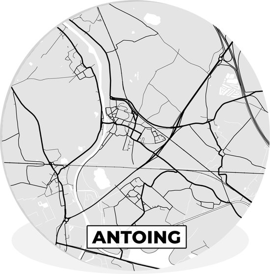 Wall Circle - Wall Circle Indoor - City Map - Map - België - Zwart Wit ...