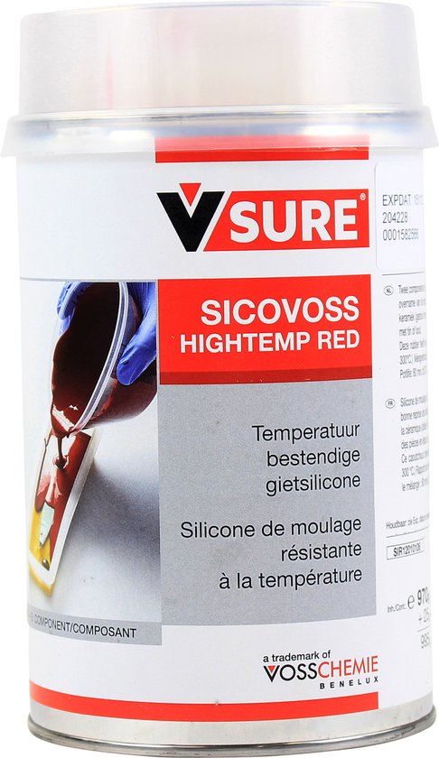 V-Sure Sicovoss HighTemp Red Giet Silicone - 1 KG | bol.com