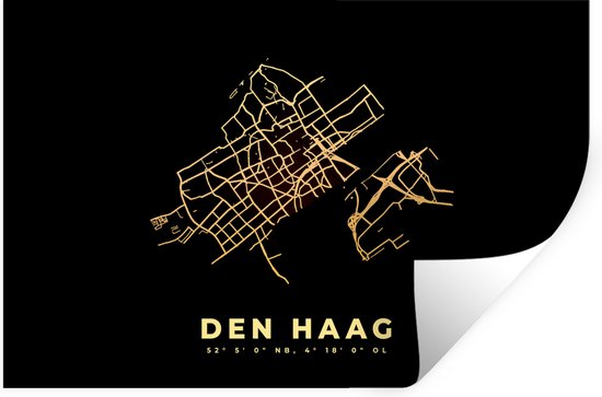 Muurstickers - Sticker Folie - Den Haag - Kaart - Plattegrond ...