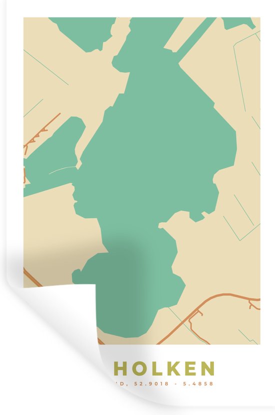 Muurstickers - Sticker Folie - Retro - De Holken - Stadskaart - Kaart ...