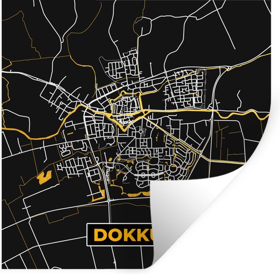 Muurstickers - Dokkum - Stadskaart - Plattegrond - Kaart - Plattegrond ...