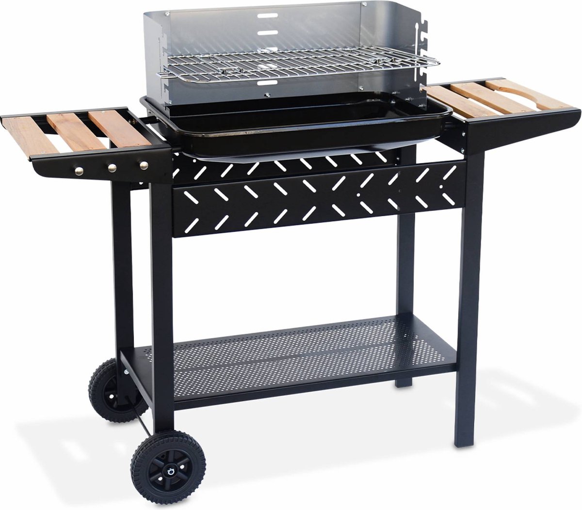 Houtskool barbecue Alfred, met tablets en wielen - zwart | bol.com