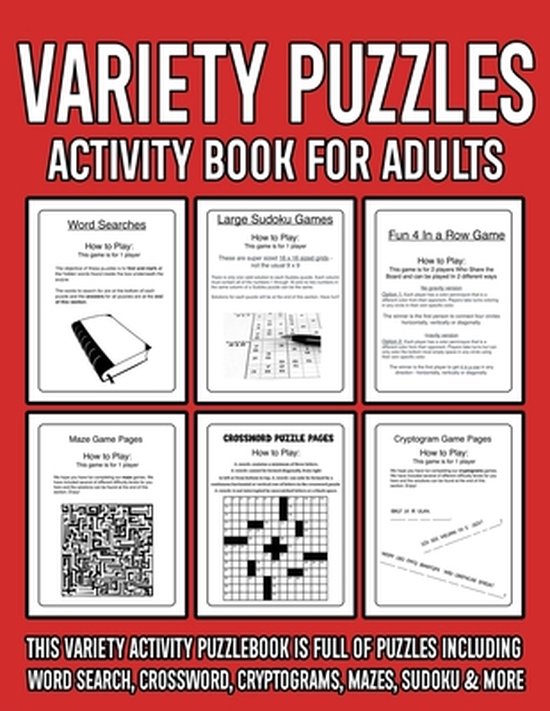 Variety Puzzles Book For Adults: Over 80 Large Print Puzzle Activity ...