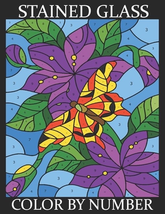 Stained Glass Color By Number: Adult Coloring Book Animals Featuring ...