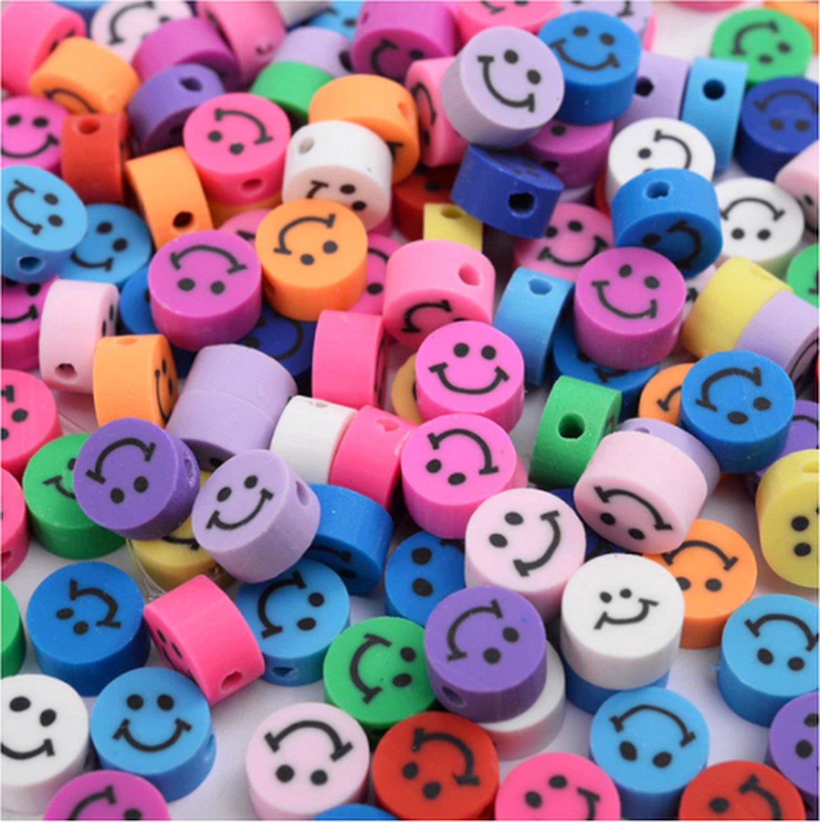 Klei kralen - Polymeer kralen - Smileys - Kleurrijk - 10mm - 100 stuks ...