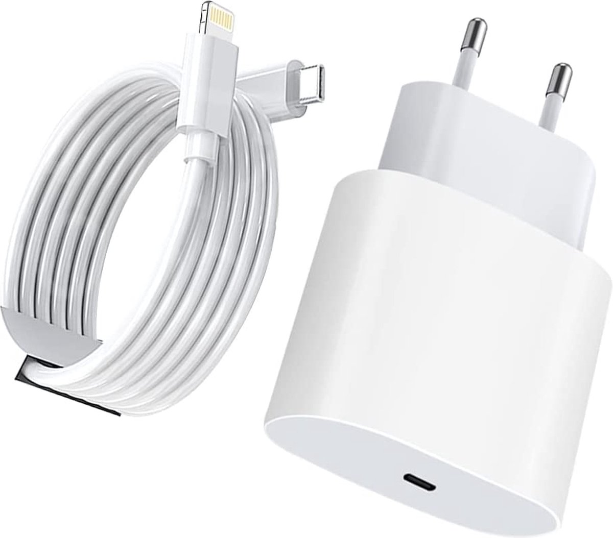 20W USB-C Snellader met Oplader Kabel 3 Meter - Zwart - Geschikt voor ...