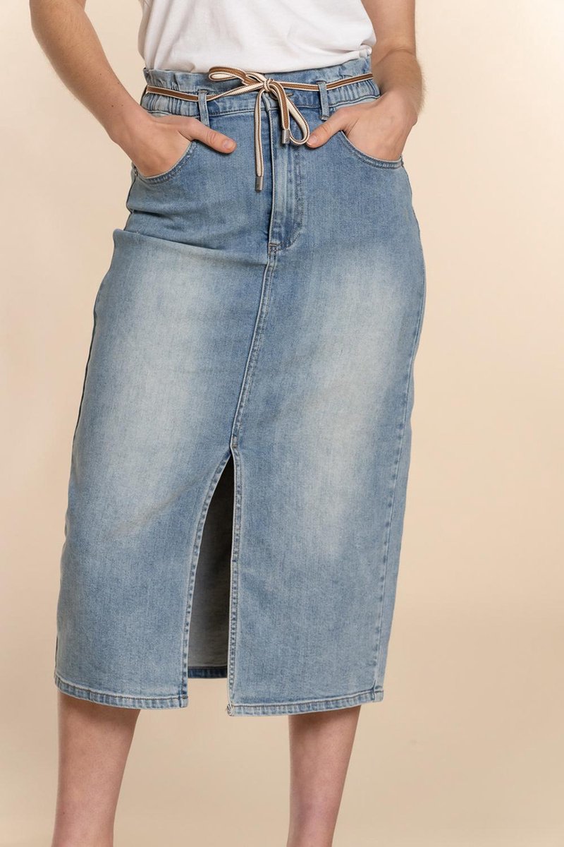 Geisha Rok Lange Jeansrok Strap 26002 10 Stonewash Denim Dames Maat - M ...