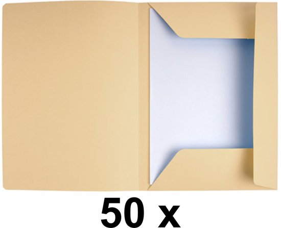 50 x Dossiermappen Exacompta Super - A4 - Beige - extra stevig 250gr/m ...