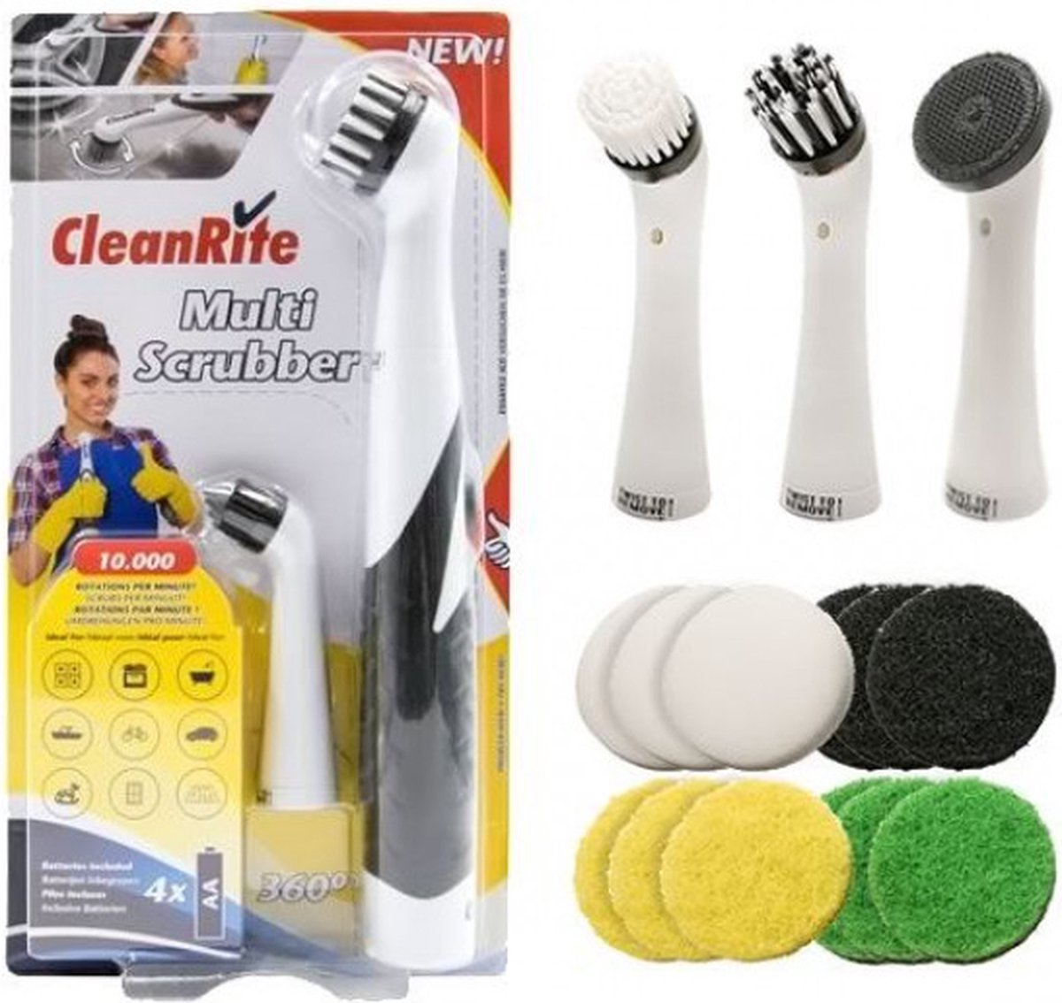 CleanRite Mega Benefit Package - Multi Scrubber Incl. Brosses et ...