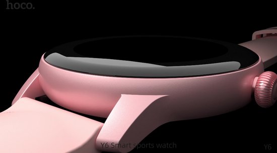 HOCO Y6 Smartwatch - Roze dames sporthorloge met rond display ...