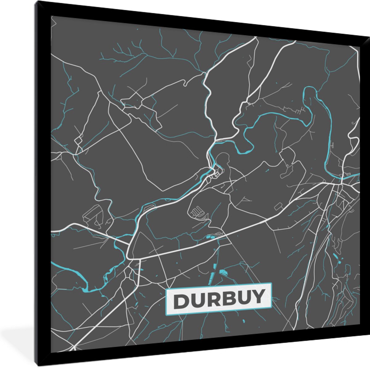 Cadre photo avec affiche - Carte - Plan - Plan de la ville - Durbuy ...