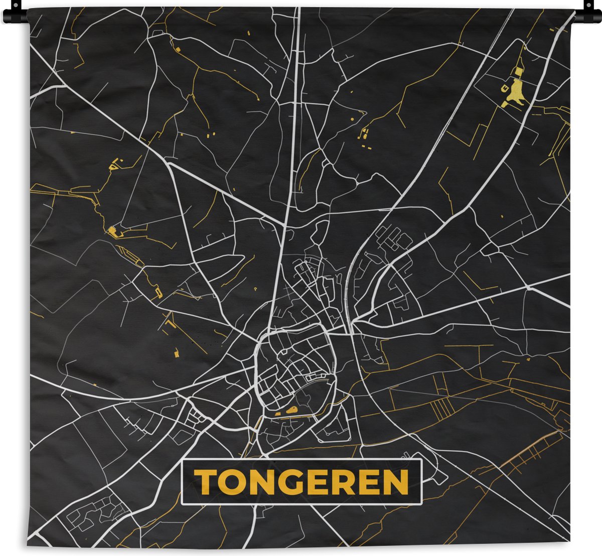 Wandkleed - Wanddoek - Stadskaart - Tongeren - Kaart - Gold ...