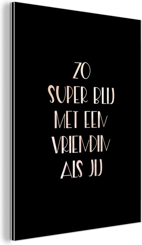 Wanddecoratie Metaal - Aluminium Schilderij - Vriendinnen - Vriendschap ...