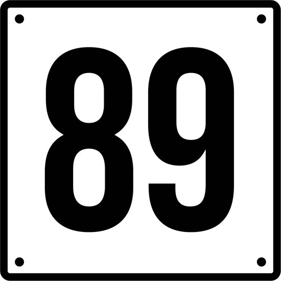 Huisnummerbord 89 - Incl. Schroeven en Pluggen – Acrylaat - 10 x 10 cm ...
