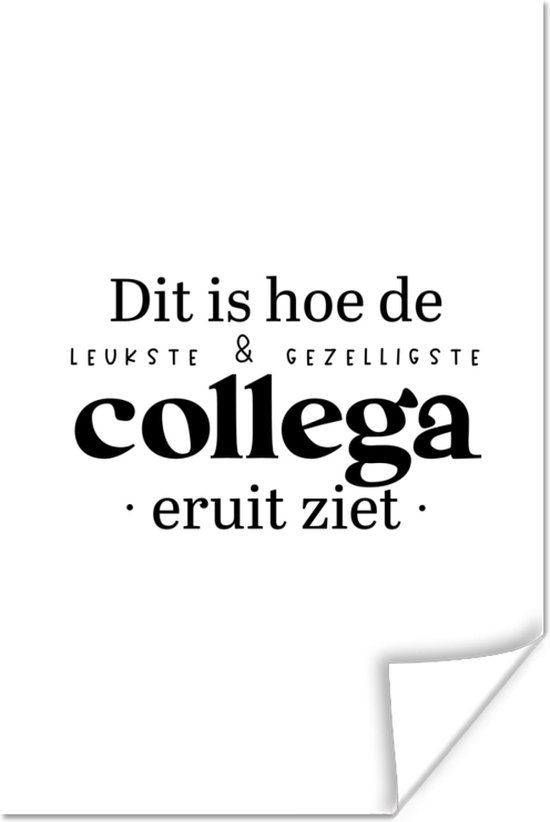 Poster Spreuken - 'Dit is hoe de leukste & gezelligste collega eruit ...