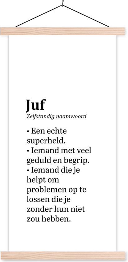 Posterhanger incl. Poster - Schoolplaat - Juf bedankt - Leerkracht ...
