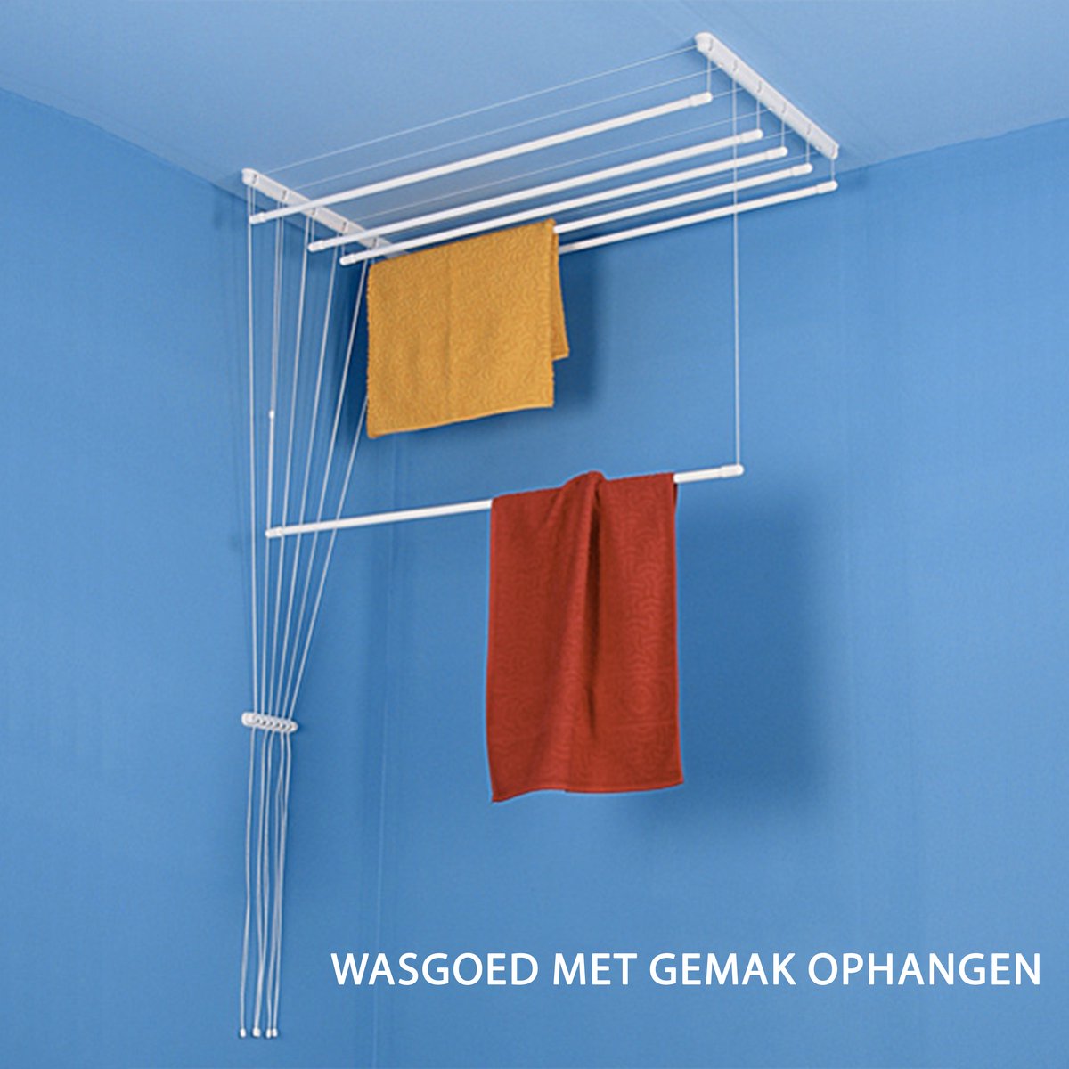 Premier Linens Plafond Droogrek Hangend 6 stangen van 140cm – Droogrek ...