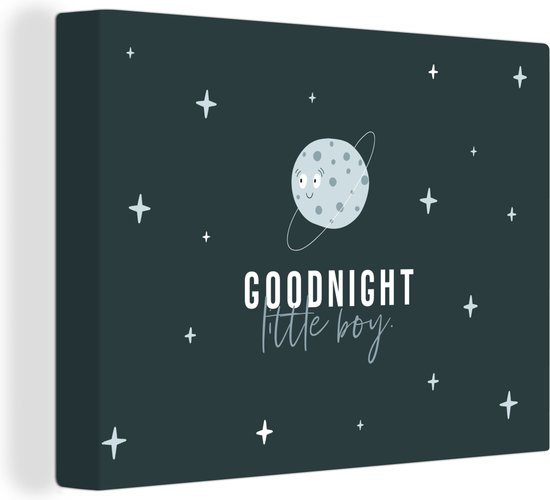 Canvas Schilderij Spreuken - Jongens - Goodnight little boy - Quotes ...