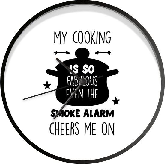 Klok - Ø 30 cm - Quotes - Koken - Pan - Cooking - Keuken - Gasfornuis ...