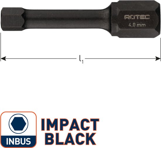 Rotec IMPACT insertbit inbus 4,0 L=30mm C 6,3 BASIC | bol