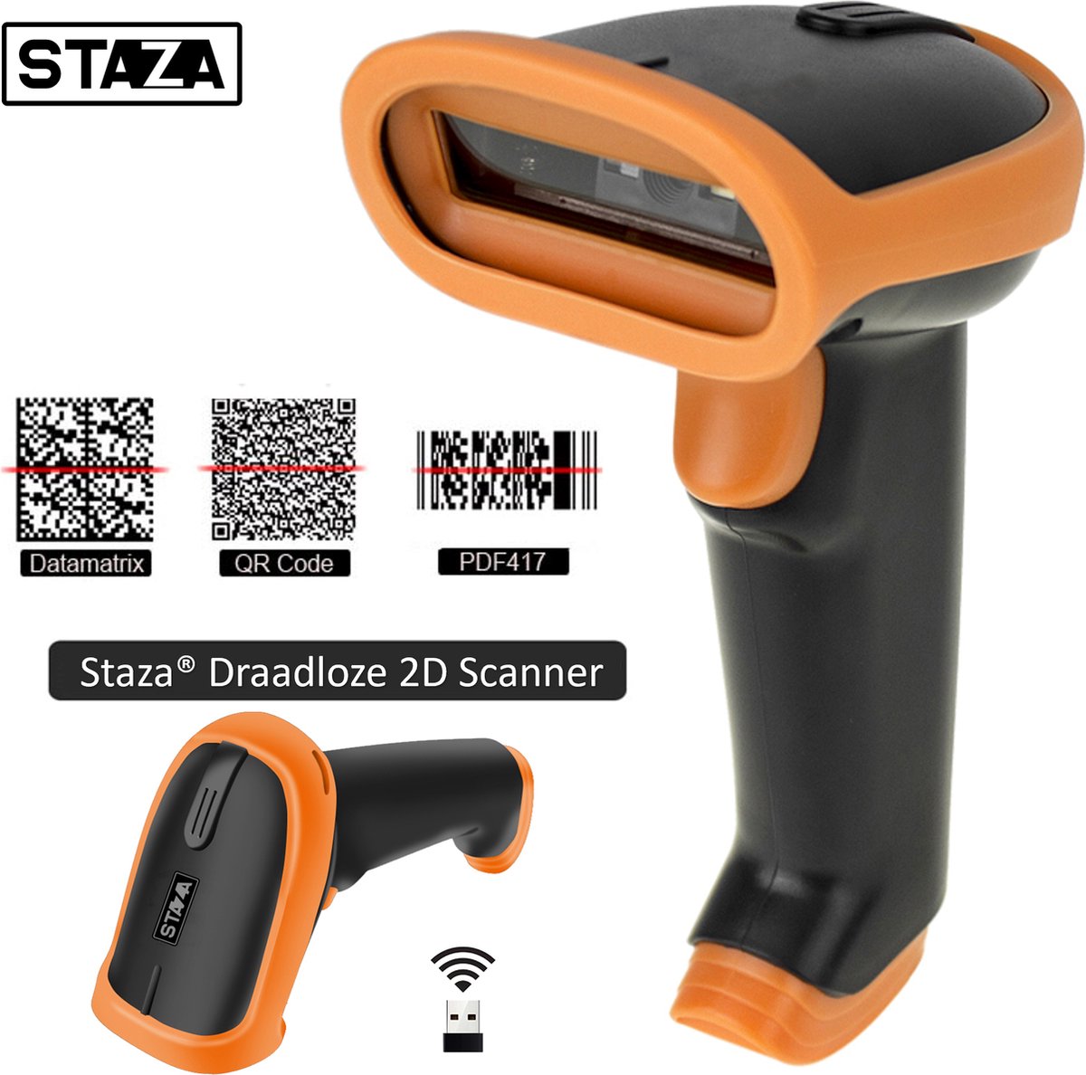 Barcode Scanner - Draadloos - Handscanner voor 1D Barcodes & 2D QR ...