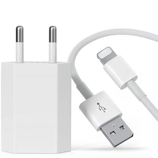 5W USB Stekker met Kabel - Geschikt voor iPhone Lader met Oplaadkabel ...