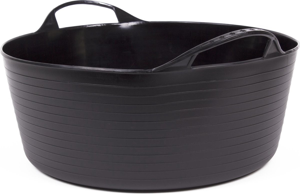 Flexibele kuip emmer/wasmand rond zwart 16 liter - Opbergmanden | bol.com