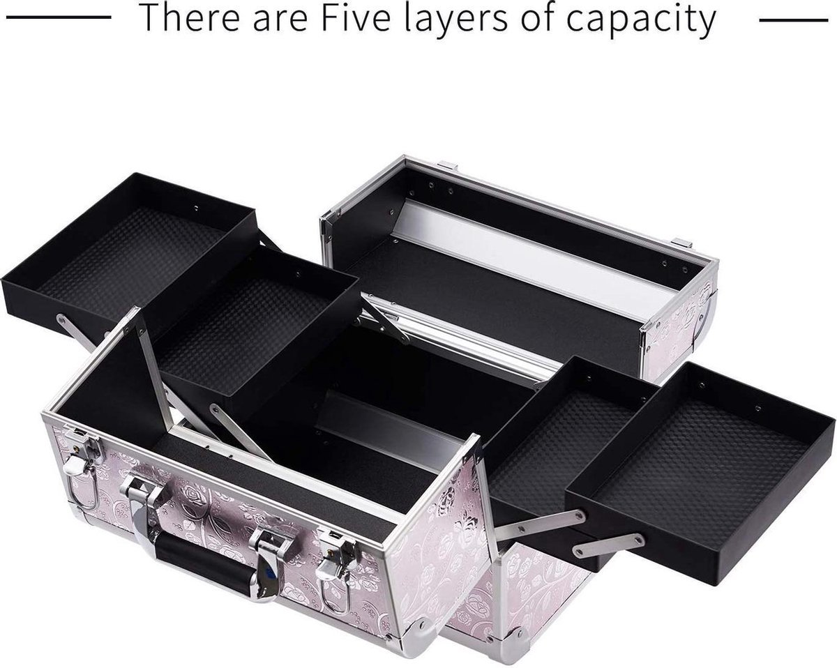 Make up koffer- make up organizer- beautycase -Rose Pink, 32x21x26cm ...