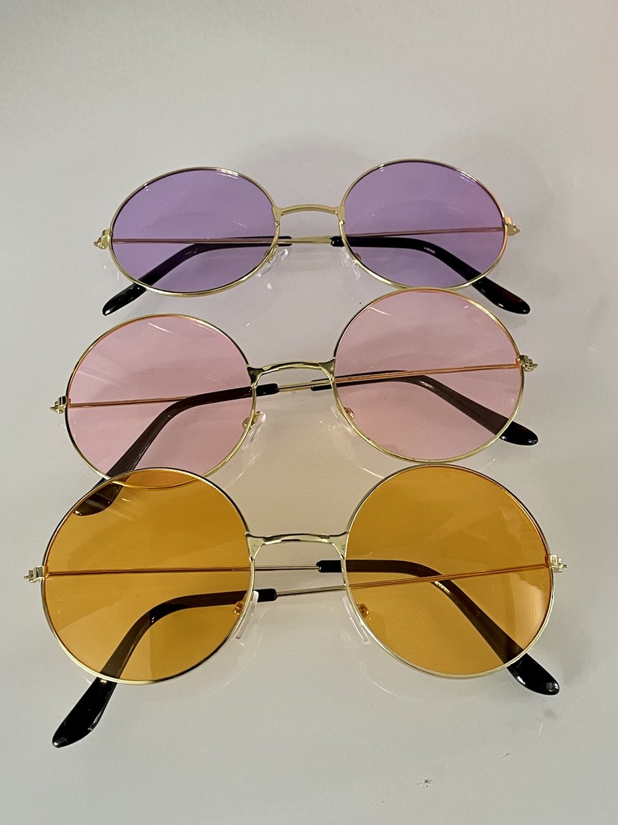 Marinjoc - Festival Bril - Rond - Zonnebril - Verkleed Accessoires ...