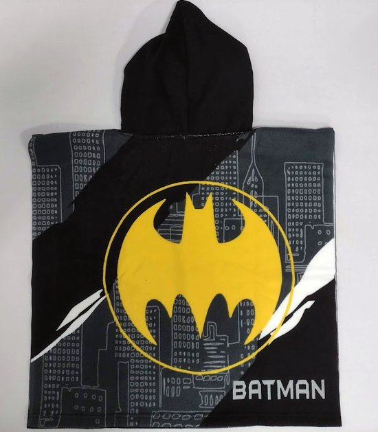 Strandlaken Batman - Zwart - Badponcho - Badcape - Kinderdoek ...