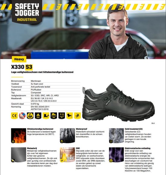 Safety Jogger X330 S3 - Zwart - 37 | bol