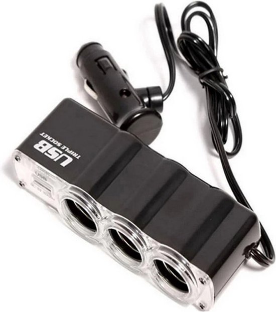 In car 12Volt adapter - 12 volt naar 3 x 12 volt en 1 x usb | bol
