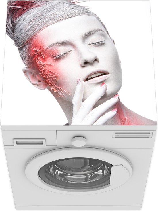 Protège machine à laver - Tapis machine à laver - Femme - Wit - Rouge ...