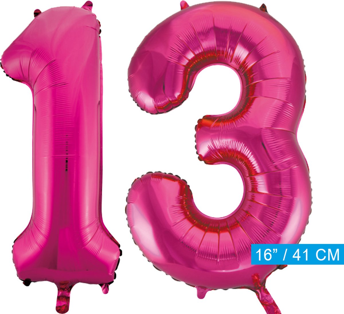 Folie cijfer ballonnen pink roze 13. | bol.com
