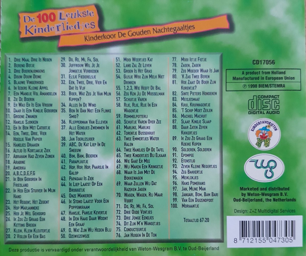 De 100 Leukste Kinderliedjes - Cd album, Kinderkoor de Gouden ...