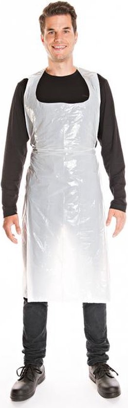 TWINS plastic wegwerp schort wit - 200 stuks - 16 micron | bol