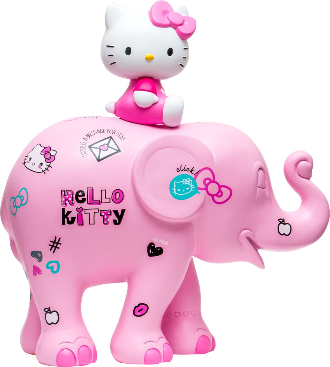 Elephant Parade - Hello Kitty Sitting - Handgemaakt Olifanten Beeldje ...