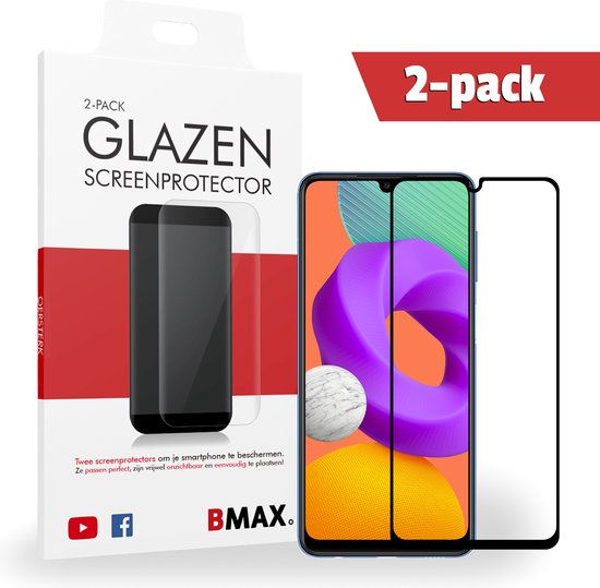 2-pack BMAX Samsung Galaxy M22 Screenprotector van gehard glas - Full ...