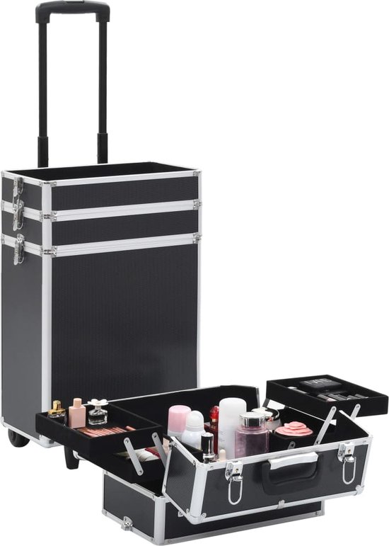 Make-up trolley aluminium zwart | bol.com