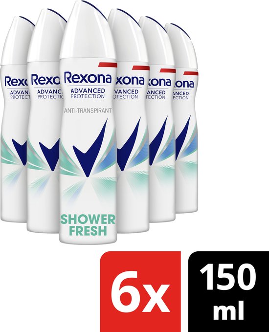Rexona Woman Shower Fresh Anti-transpirant Deodorant Spray - 6 x 150 ml ...