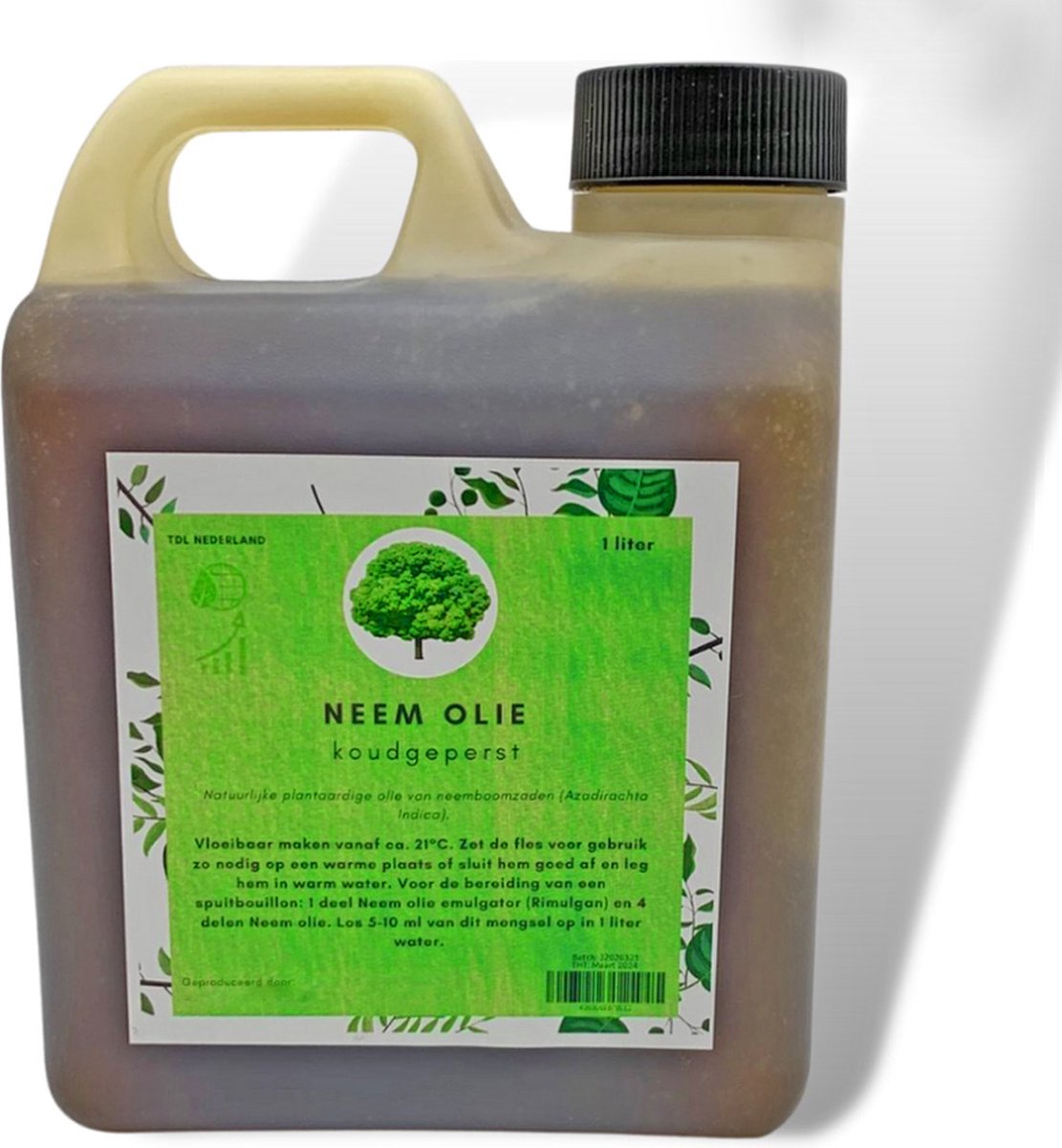Neemolie 2 liter - Biologische Neem olie - Koudgeperst - Azadirachta ...