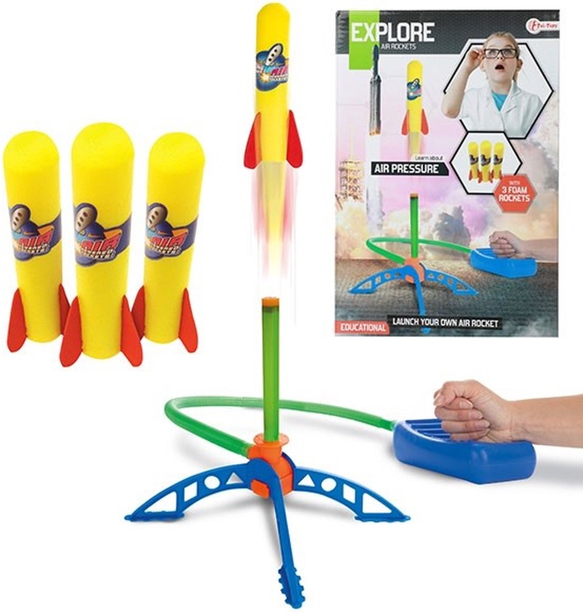 Explore - Luchtdruk Raket Blaster set met pomp | bol