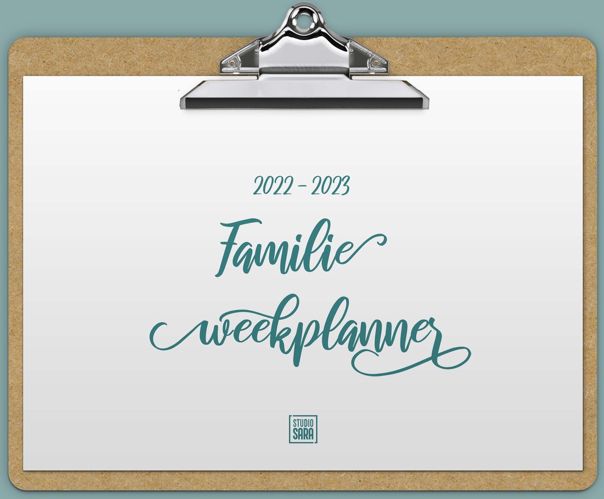 Studio Sara - Familie weekplanner - Clipboard - A4 - 4 familieleden ...