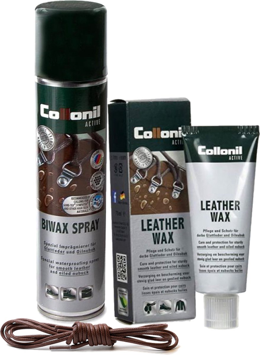Collonil leather wax + biwax spray | active | bruine wax veter | bol.com