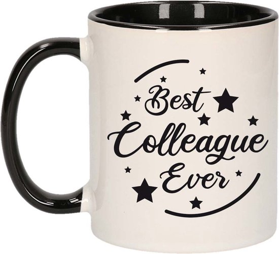 Best colleague ever koffiemok / theebeker - 300 ml - wit met zwart - carriere switch /... | bol