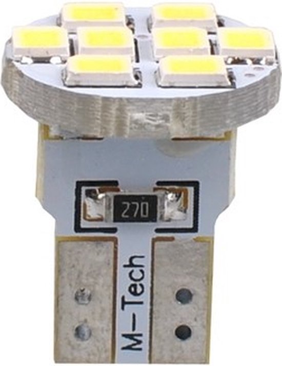 M-Tech LED W5W 12V - Basic 8x Led diode - Wit - Set | bol